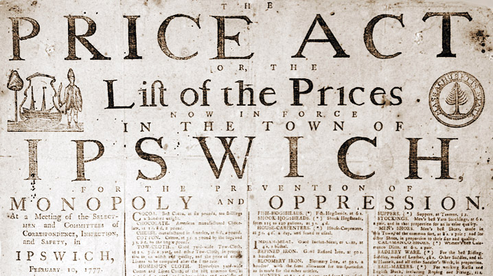 The Price Act, Passed at Ipswich, February 1777 – Historic Ipswich