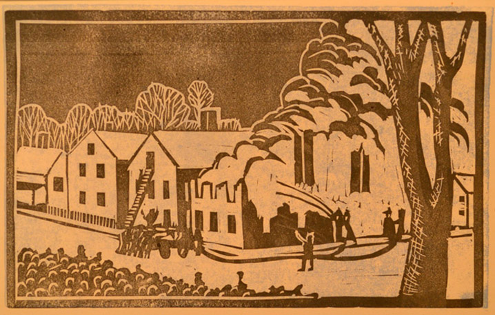 Block prints from the 1950 IHS calendar: Old Time Ipswich – Historic ...